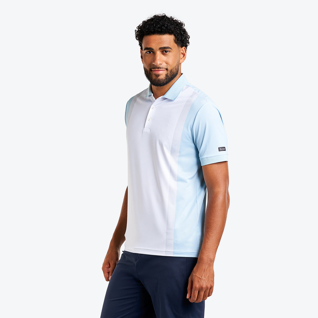 Men's Leo Polo White/Blue Denim by SLIGO sport – NVO Sport